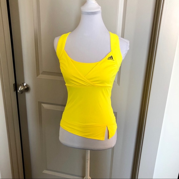 adidas | Tops | Adidas Neon Yellow Tennis Tank Xs | Poshmark